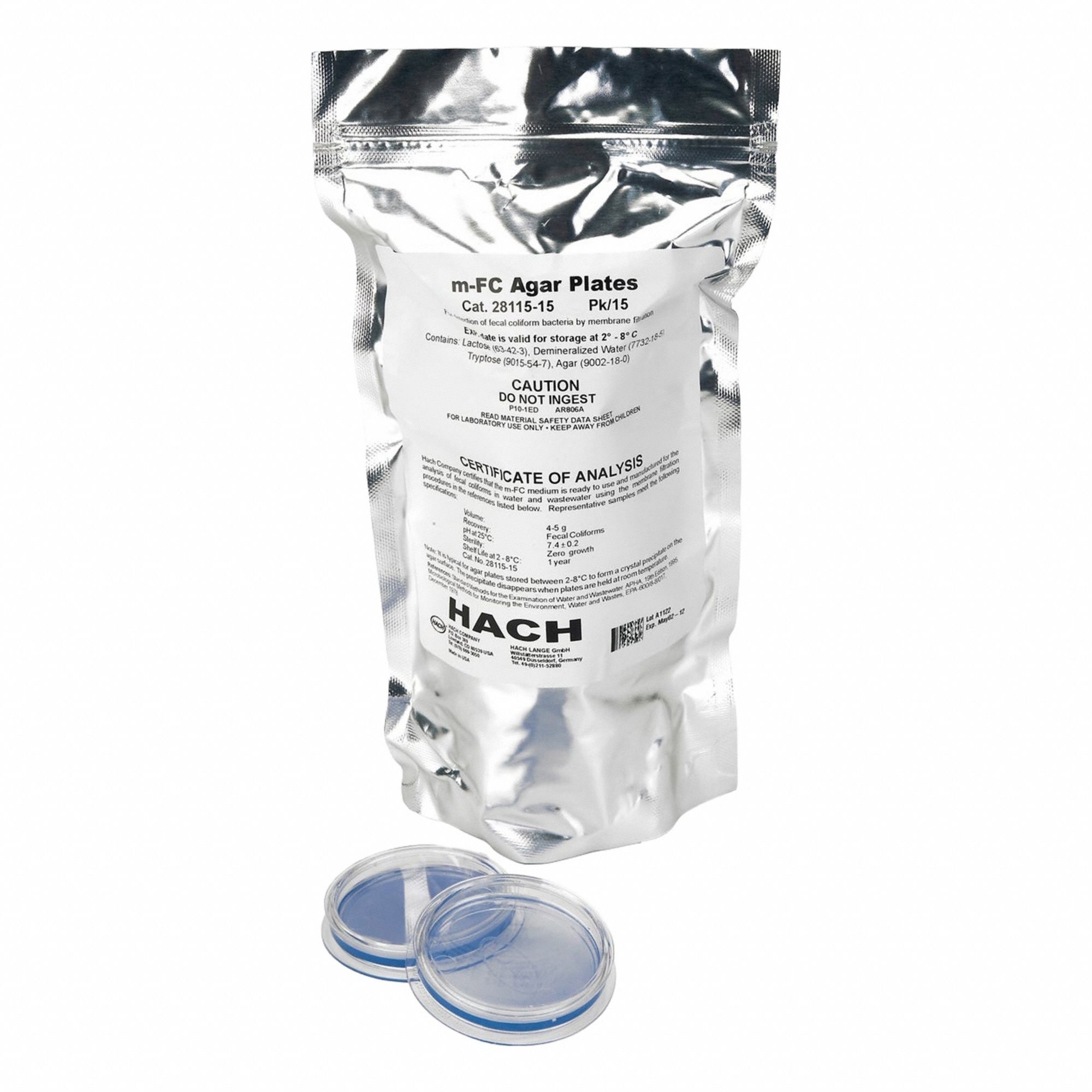 HACH, 2811515, 15, M-FC Agar Plate - 897YE0|2811515 - Grainger