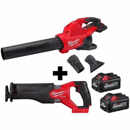 MILWAUKEE, 2 Tools, Blower/Reciprocating Saw, Cordless Combination Kit ...