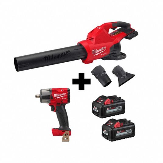 MILWAUKEE, 2 Tools, Blower/Impact Wrench, Cordless Combination Kit ...