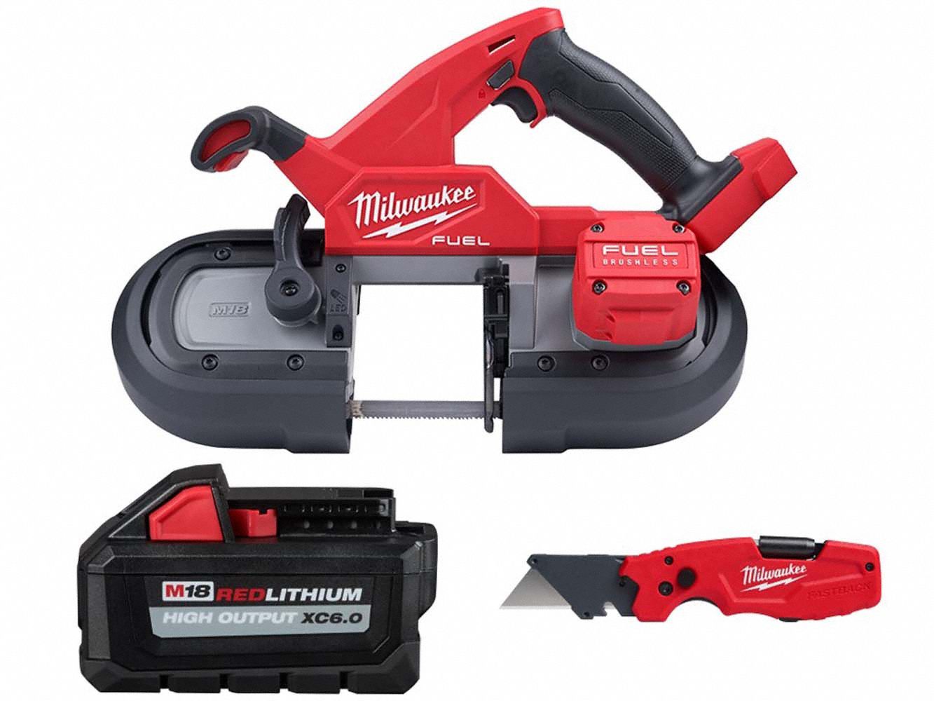 MILWAUKEE, 35 3/8 in Blade Lg, 3 1/4 in Cutting Lg - Max, Band Saw Kit - 391MR7|2829S-20, 48-11 ...