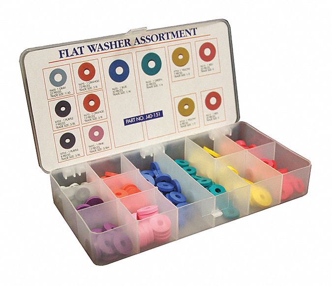 Flat Washer Kit,Assorted - Grainger