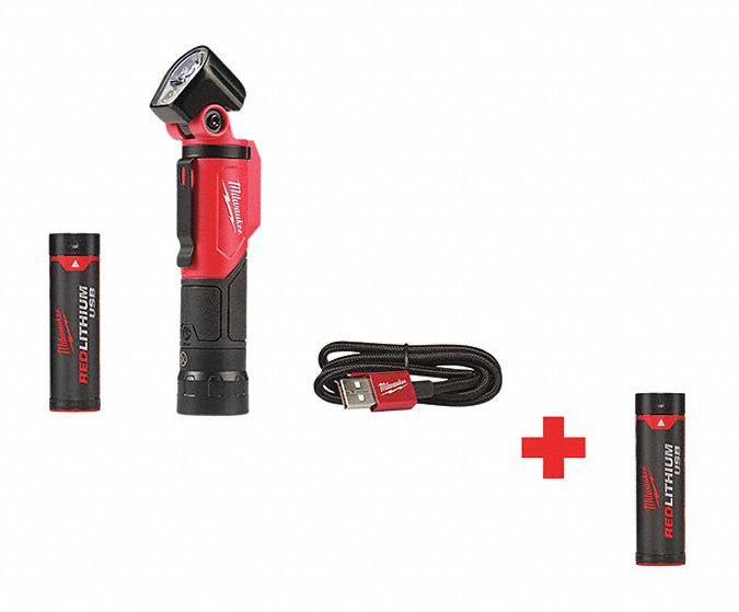 Cordless Job Site Light: 100/500 lm, Battery Included, 4 V - Grainger