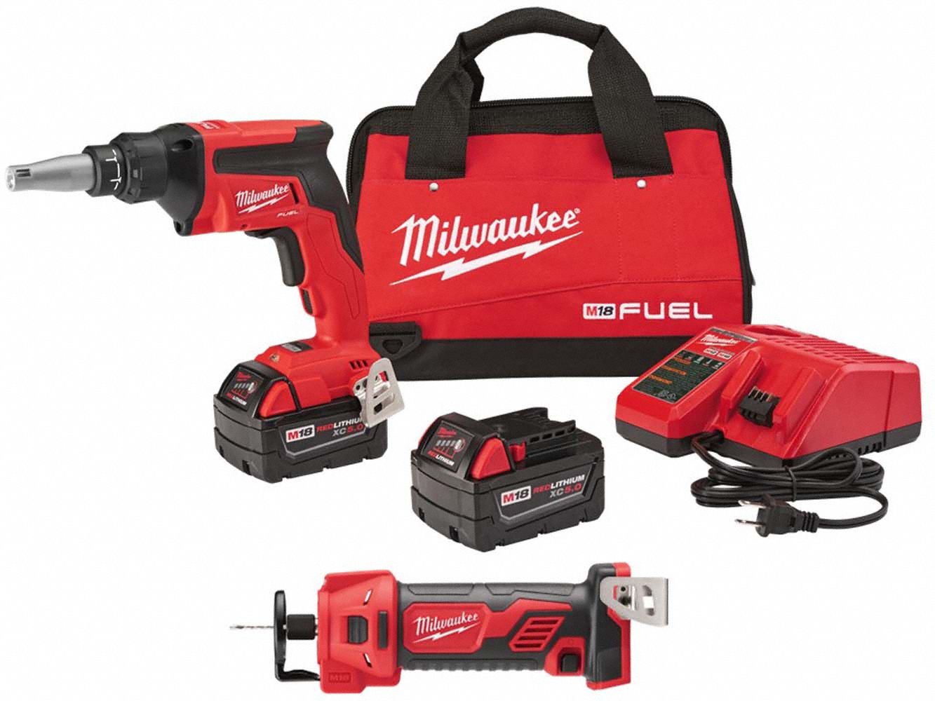 MILWAUKEE, 2 Tools, Cut-Out Tool/Screw Gun, Tool Combination Kit ...