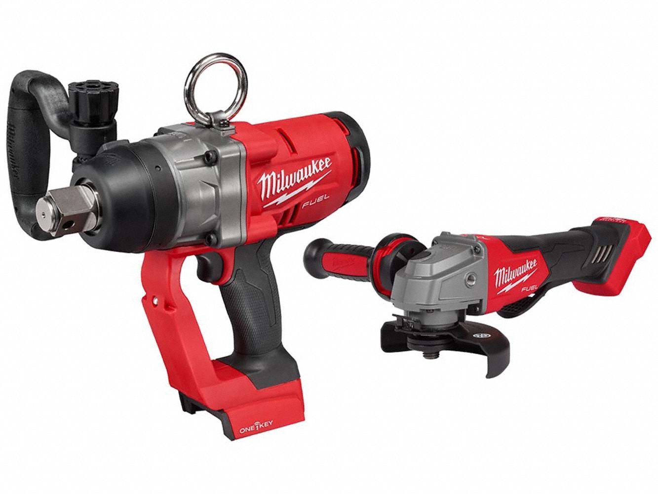 MILWAUKEE, 2 Tools, Angle Grinder/Impact Wrench, Cordless Combination ...