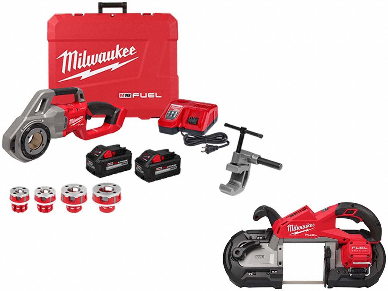 MILWAUKEE TOOL & EQUIPMENT, 2 Tools, Portable Band Saw/Threader ...