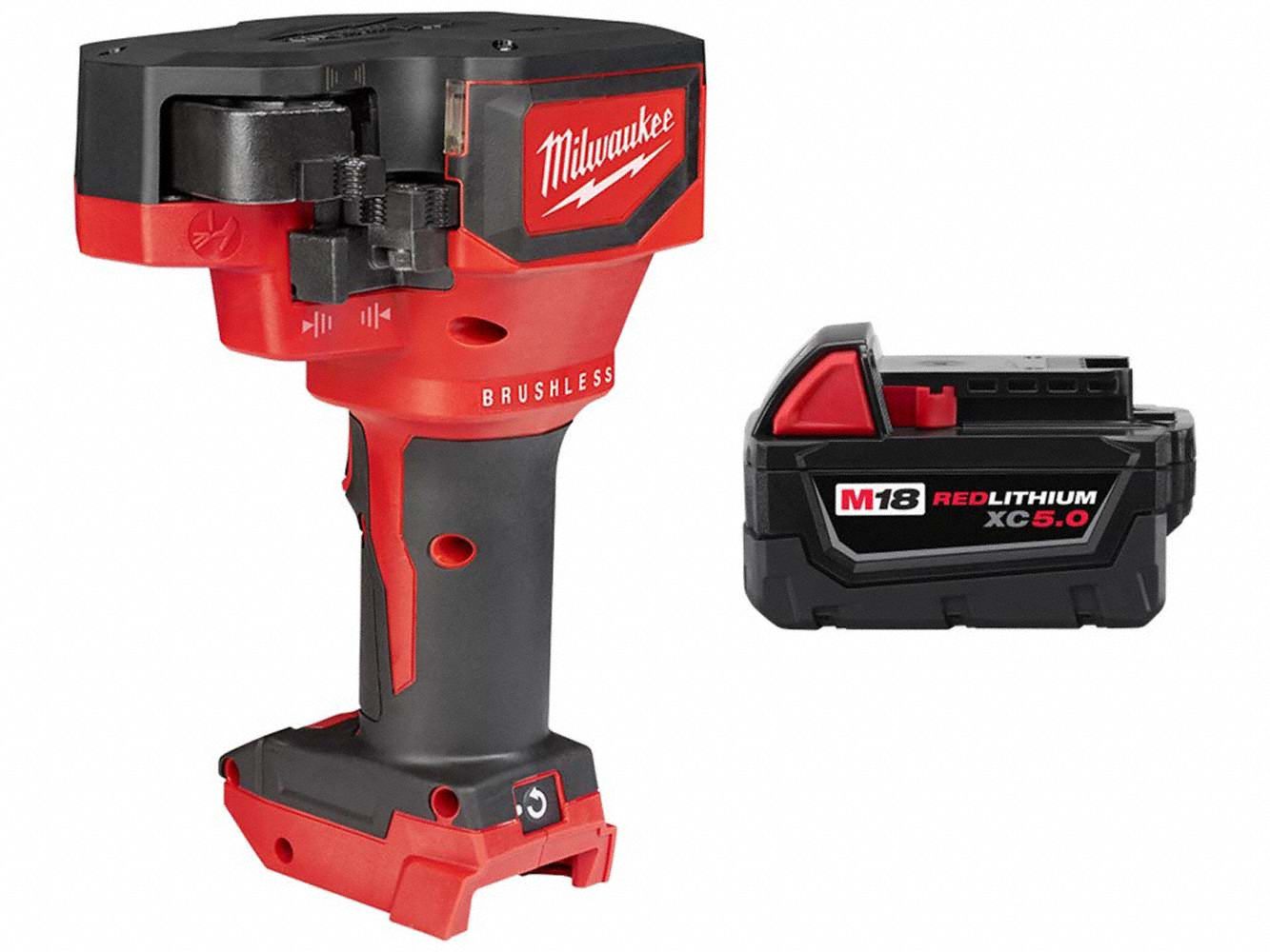 MILWAUKEE, M18, 1/2 in Mild Steel Threaded Rod, Rod Cutter and Battery ...