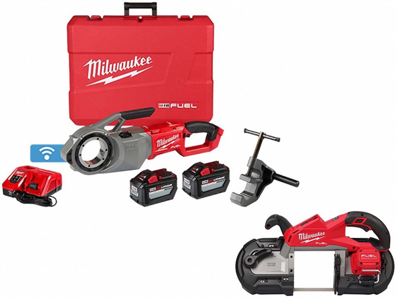 MILWAUKEE TOOL & EQUIPMENT, 2 Tools, Pipe Threader/Portable Band Saw ...