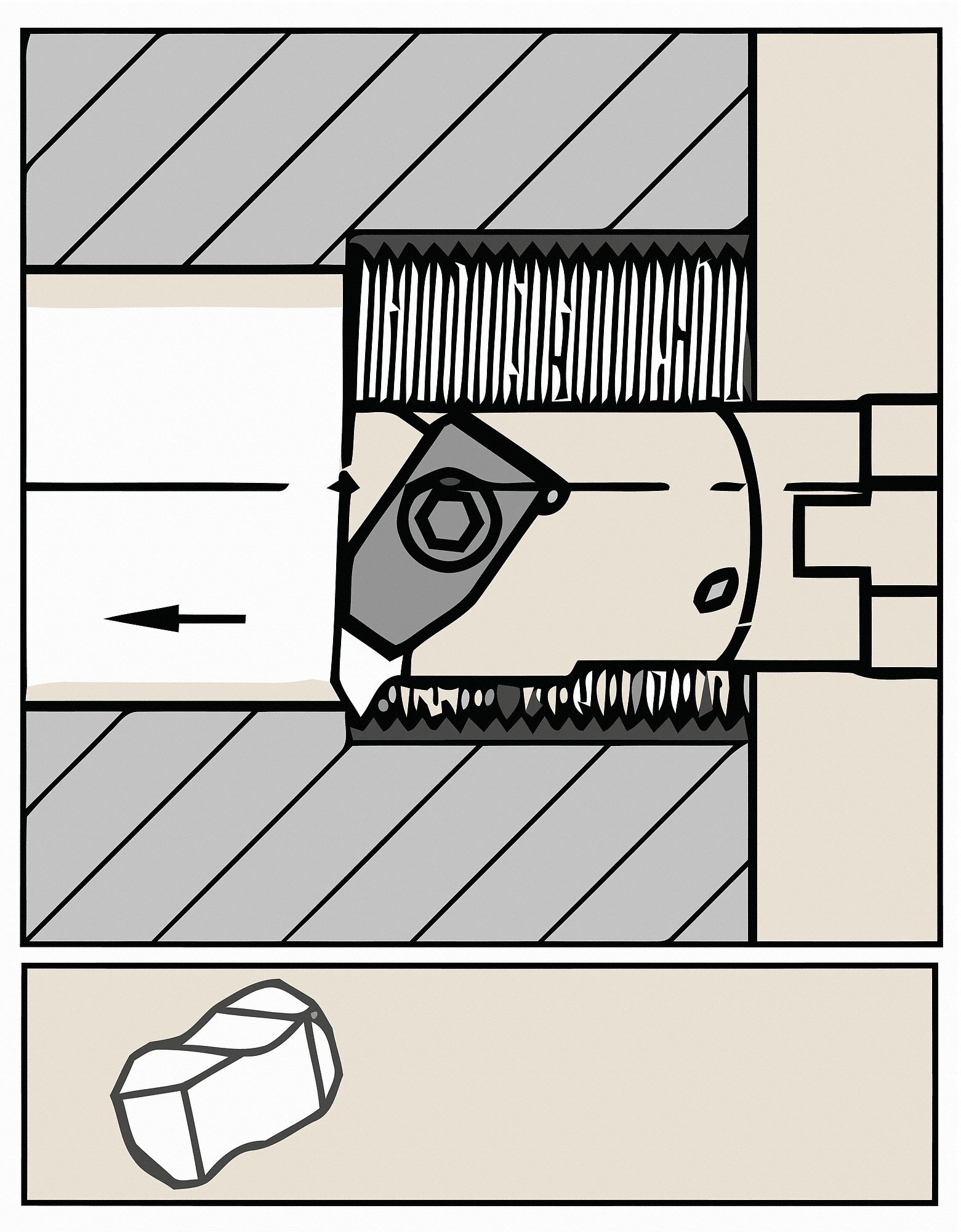 WIDIA, N.3L Insert, Right Hand, Indexable Thread Turning Tool Holder ...
