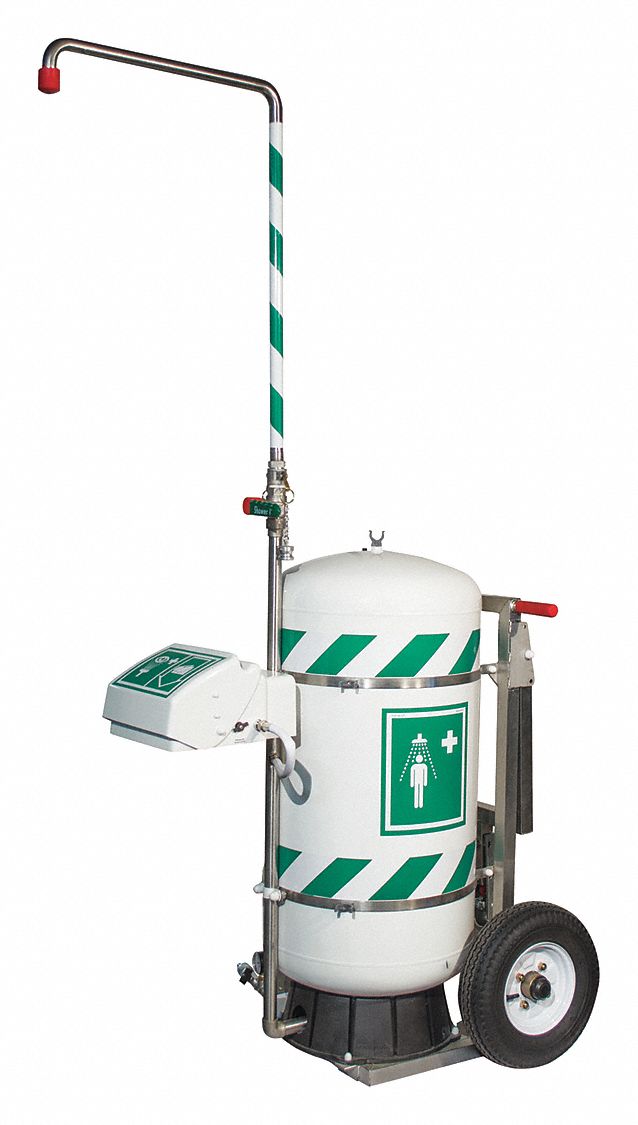 HUGHES SAFETY, 30 gal Tank Capacity, Eyes and Face Coverage, Portable ...