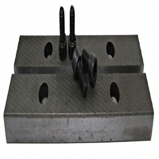 JET, Steel, For 8 in Vise Jaw Wd, Jaw Inserts - 806ZZ6|28813-008 - Grainger