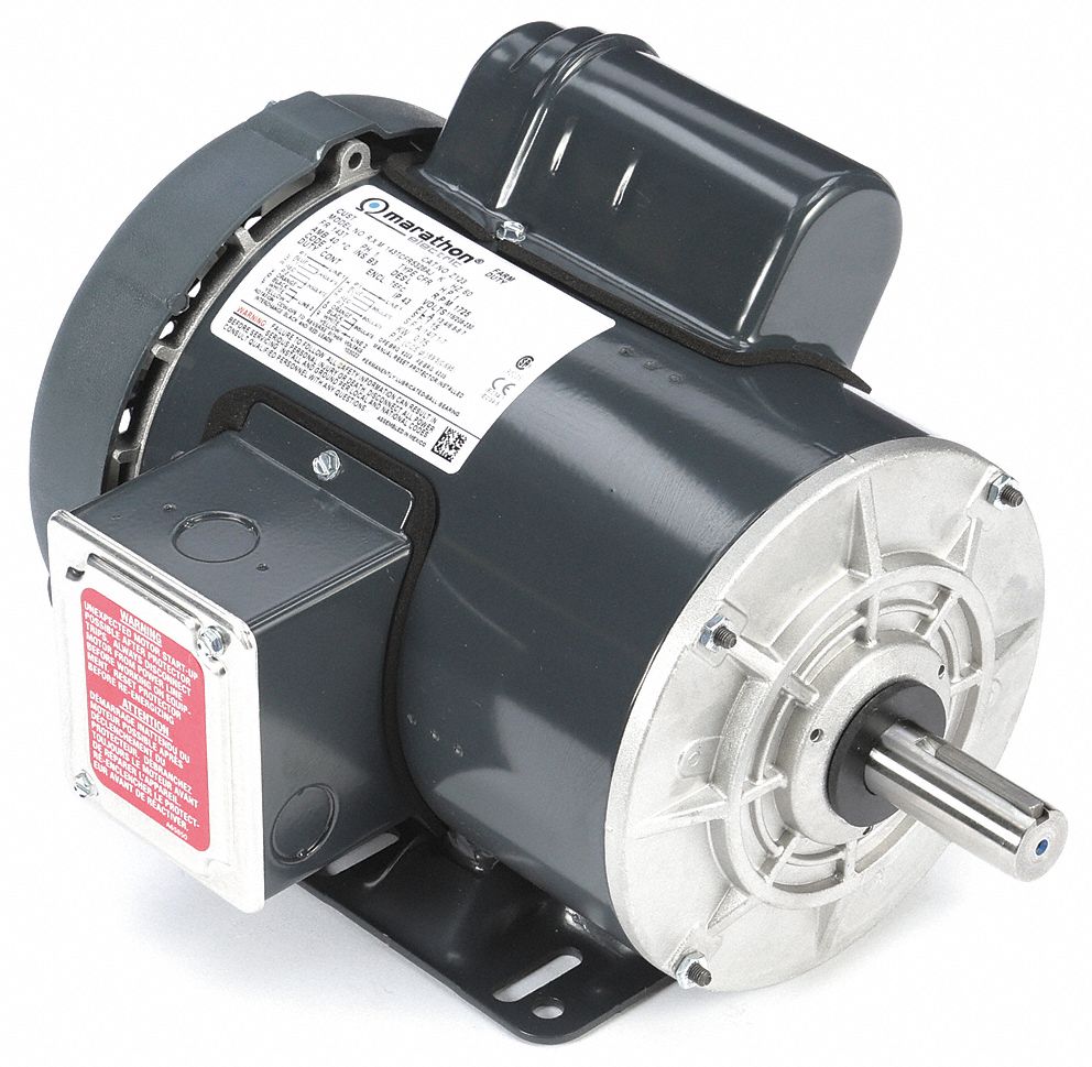 U.S. MOTORS, Single Phase, Rigid Base, Farm Duty Motor - 55MM39 ...