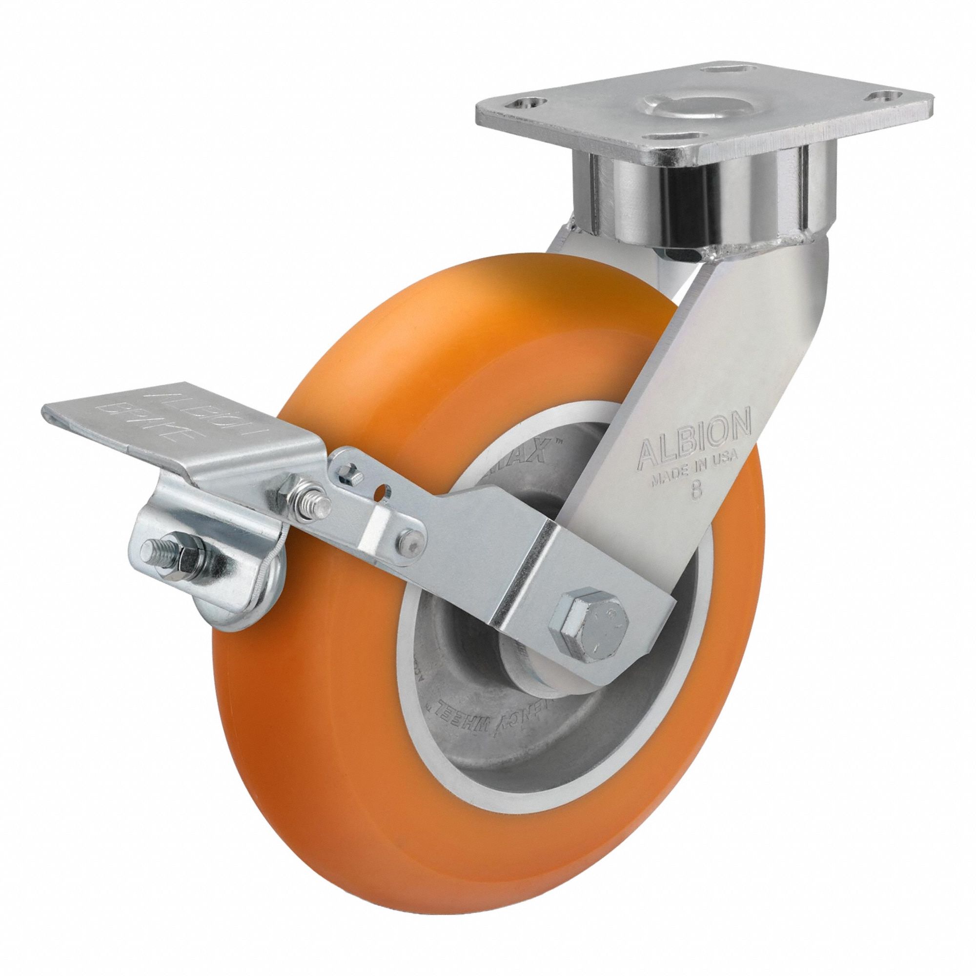 ALBION, Swivel, Face Brake, Plate Caster - 846TF9|28AN08228S01FBK ...