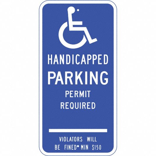 ZING Handicap Parking Sign, MUTCD Code N/A, Retroreflective Grade ...