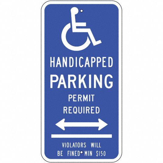 Handicap Parking Sign, MUTCD Code N/A, Retroreflective Grade Engineer ...