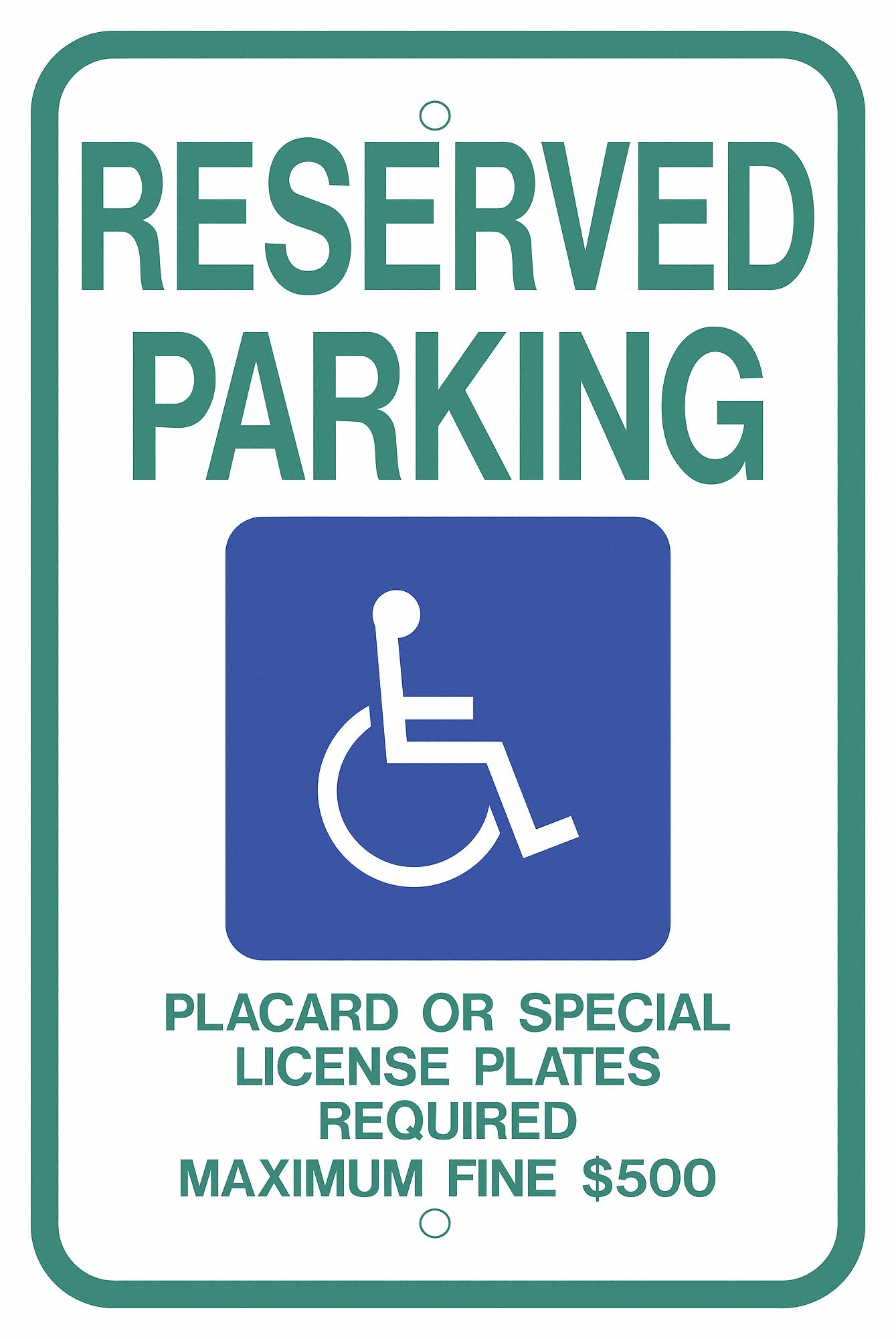 Handicap Parking Sign, MUTCD Code N/A, Retroreflective Grade Engineer ...