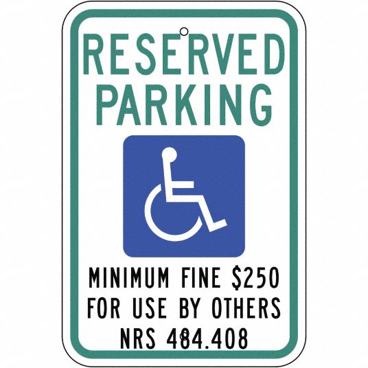 Handicap Parking Sign, MUTCD Code N/A, Retroreflective Grade Engineer ...