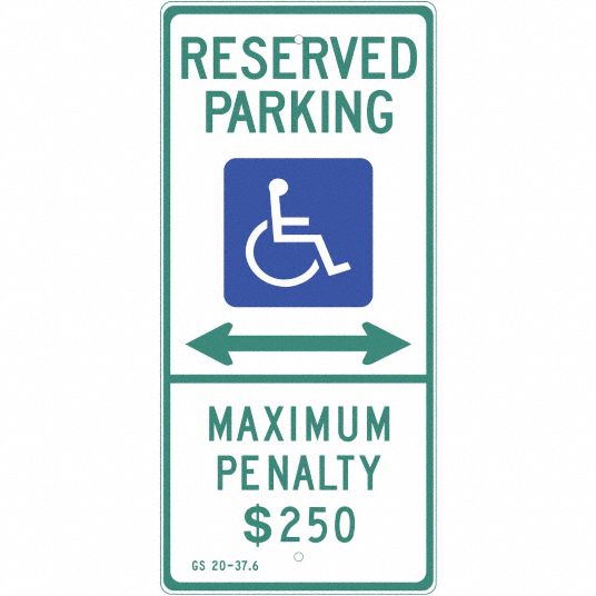 ZING Handicap Parking Sign, MUTCD Code N/A, Retroreflective Grade ...