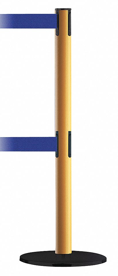 TENSATOR INDOOR POST,DOUBLE BELT,YELLOW - Barrier Posts with Belts ...