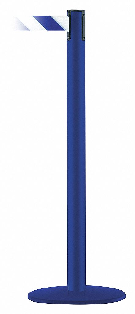 TENSATOR PORT POST,BLUE/WHITE BELT,71/2 FT - Barrier Posts with Belts ...
