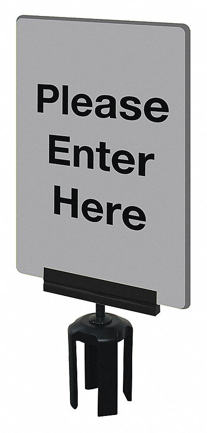 TENSATOR ACRYLIC SIGN, PLEASE ENTER HERE, POST BRACKET, BROWN, 7 X 11 ...