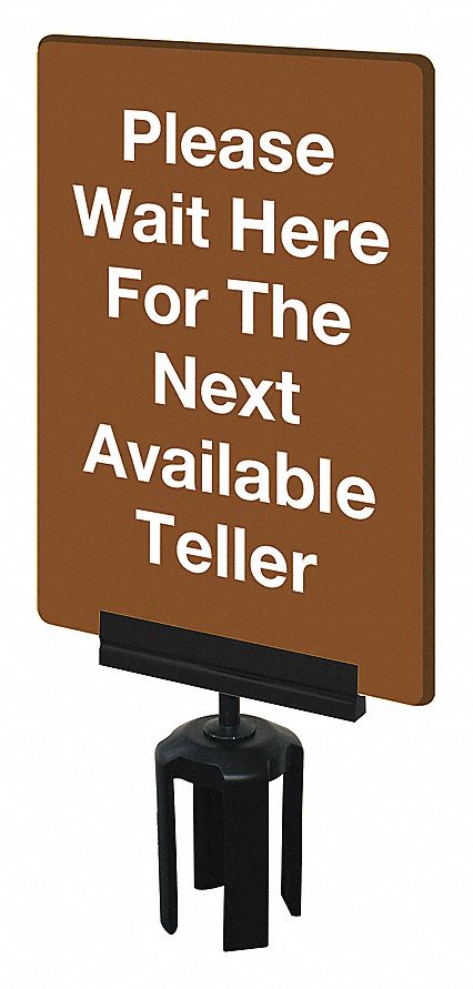 TENSATOR ACRYLIC SIGN, PLEASE WAIT HERE FOR NEXT AVAILABLE ASSOCIATE ...