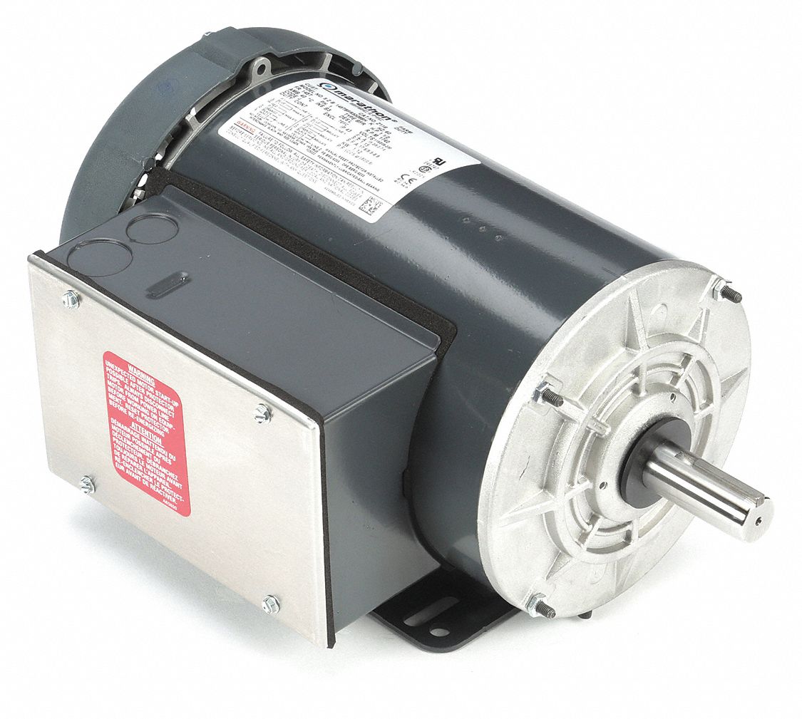 MARATHON MOTORS, Single Phase, Rigid Base, High Torque Farm Duty Motor ...