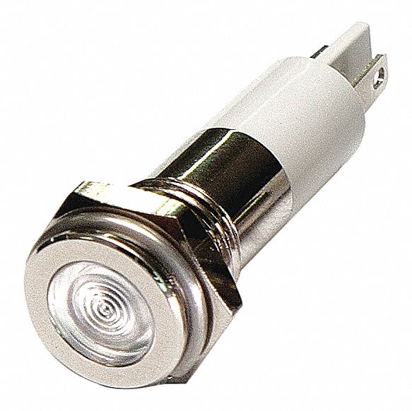 GRAINGER APPROVED FLAT INDICATOR LIGHT,WHITE,12VDC - Panel Indicator ...
