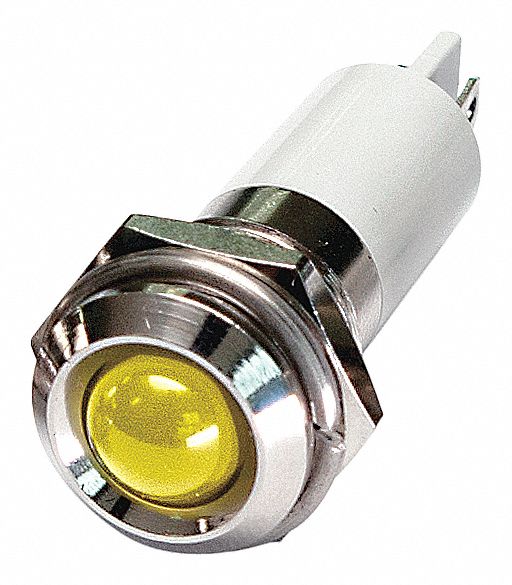 GRAINGER APPROVED ROUND INDICATOR LIGHT,YELLOW,24VDC - Panel Indicator ...