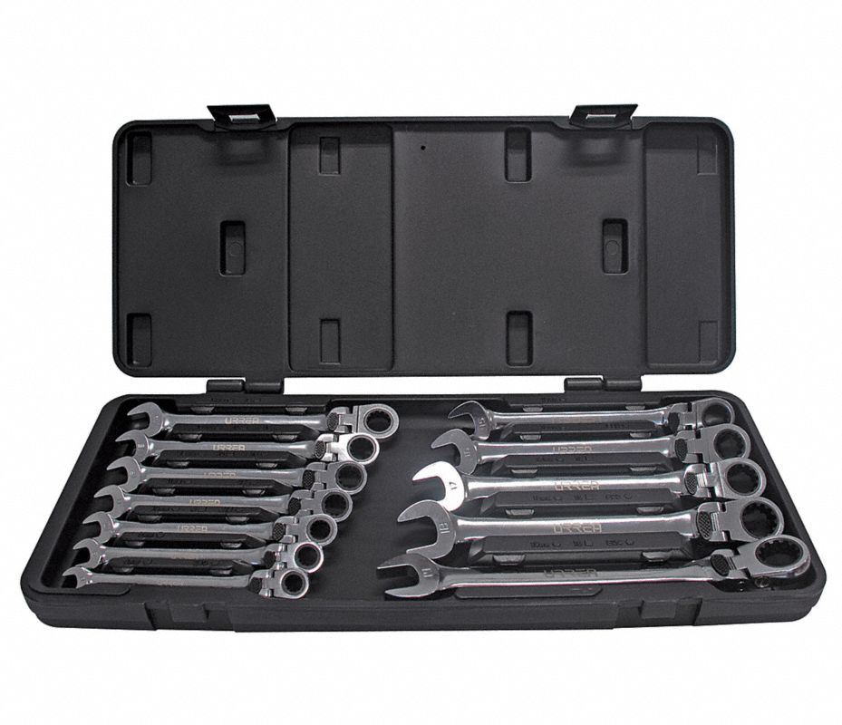 URREA Juego de Llaves Combinadas con Matraca 12 herramientas Acero Cromo Vanadio 6" a 8 ...