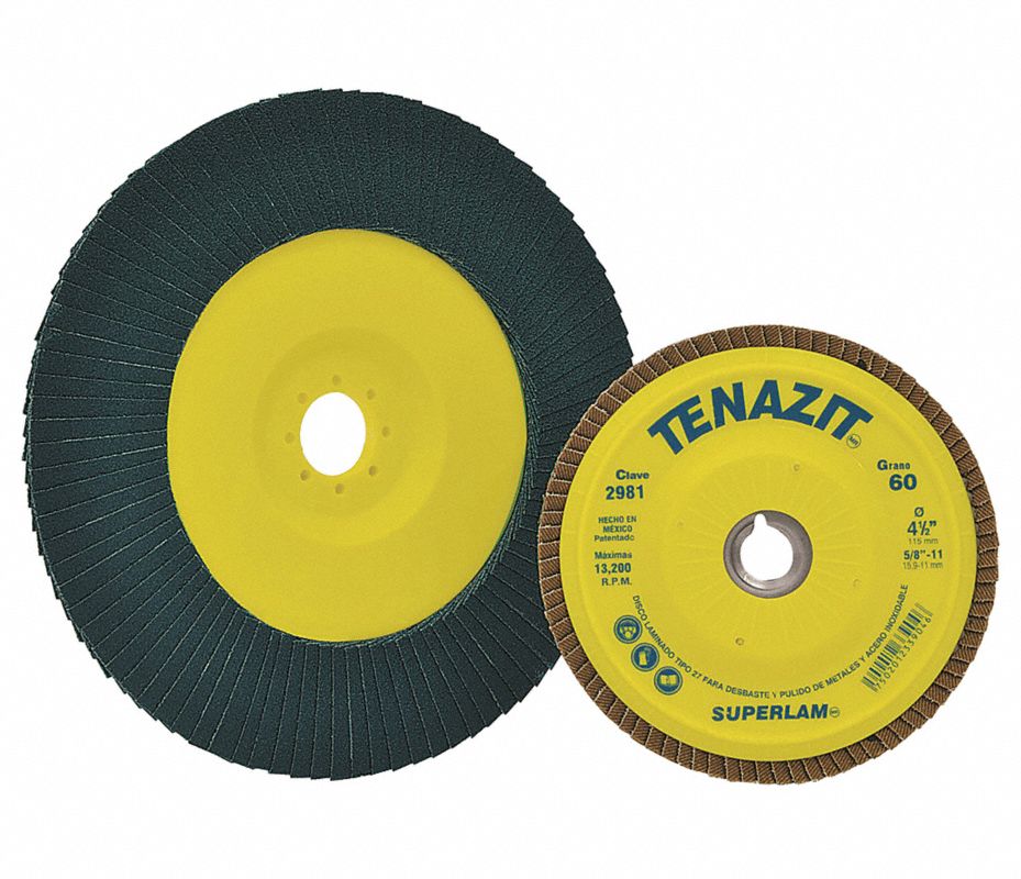 TENAZIT Disco Laminado con Rosca Integrada 7" Grano 36 Recubierto ...
