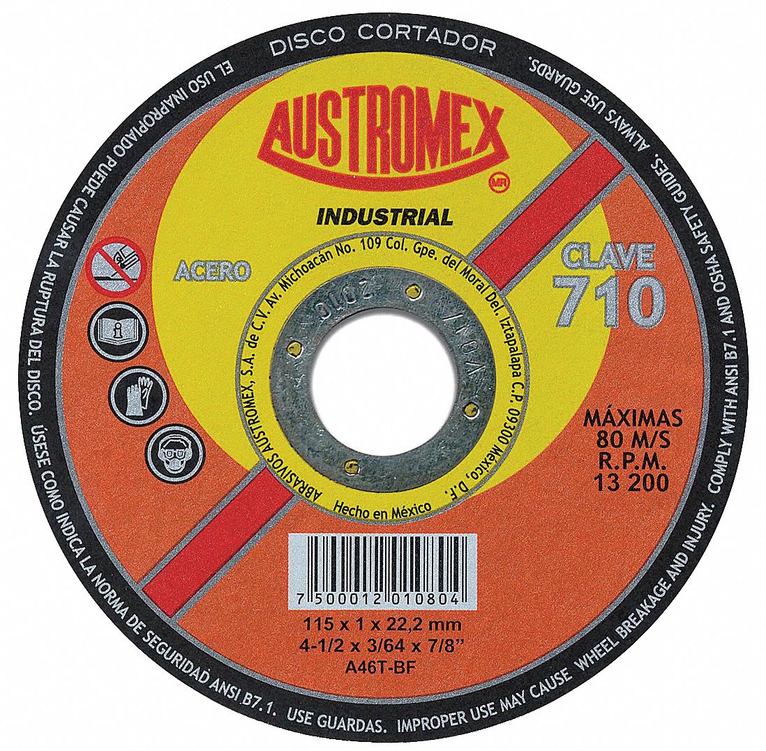 AUSTROMEX Disco de Corte de 4-1/2" Grano 46 para Corte Preciso de ...