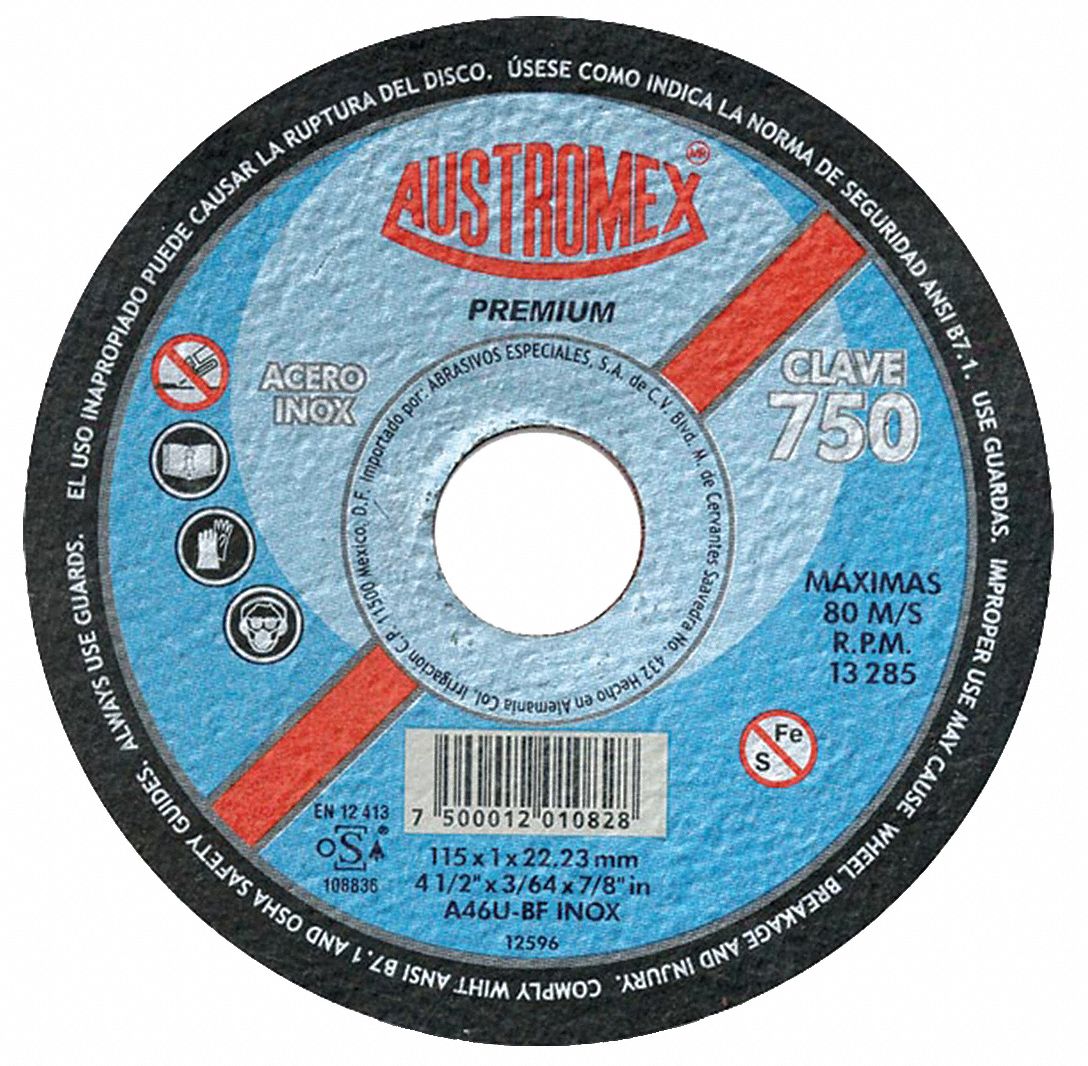 AUSTROMEX Disco de Corte de 7" Grano 46 para Corte Preciso de Acero ...