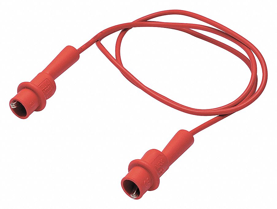 GRAINGER APPROVED PATCH CORD,ALLIGATOR CLIP,40 IN,RED - Patch Cords ...