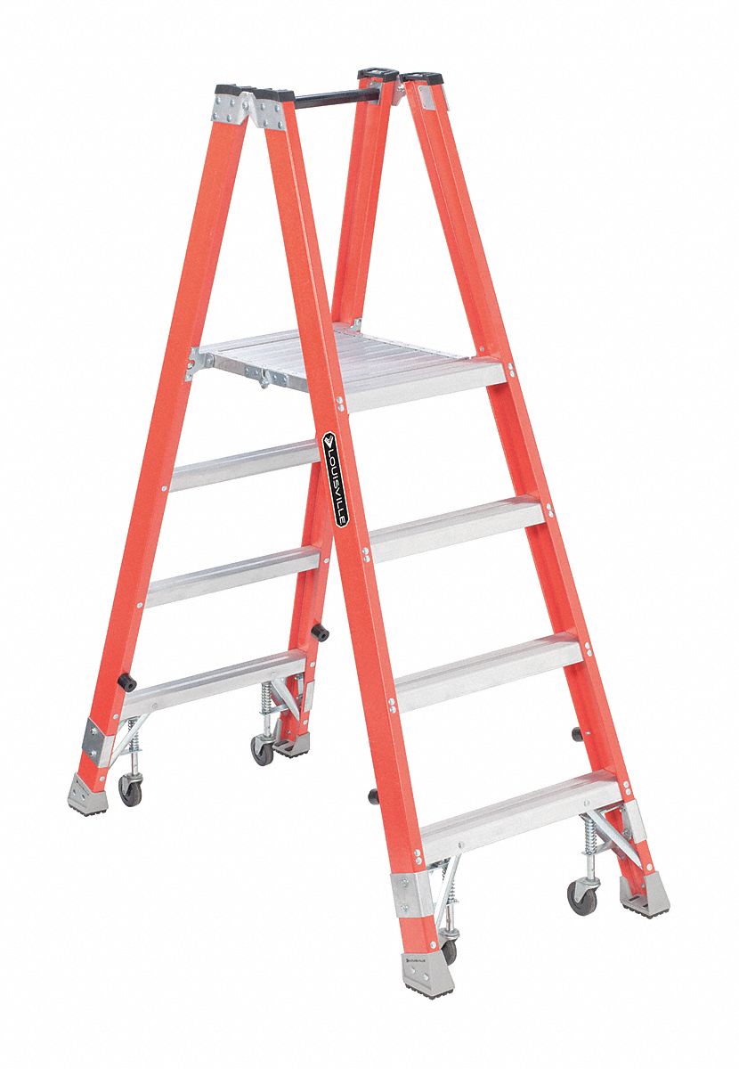 LOUISVILLE Escalera de Tijera con Plataforma Doble 6 pies Fibra de ...