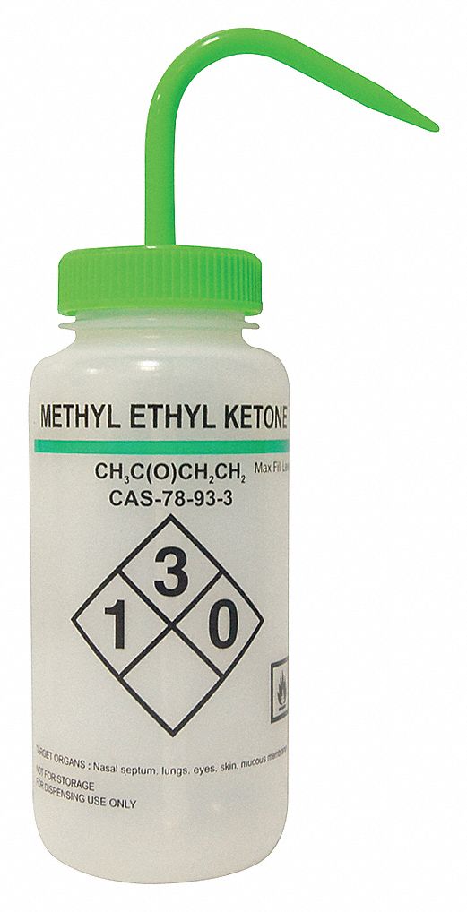 LAB SAFETY SUPPLY WASH BOTTLE,MEK,500 ML,PK6 - Wash Bottles - GGS24J907 ...