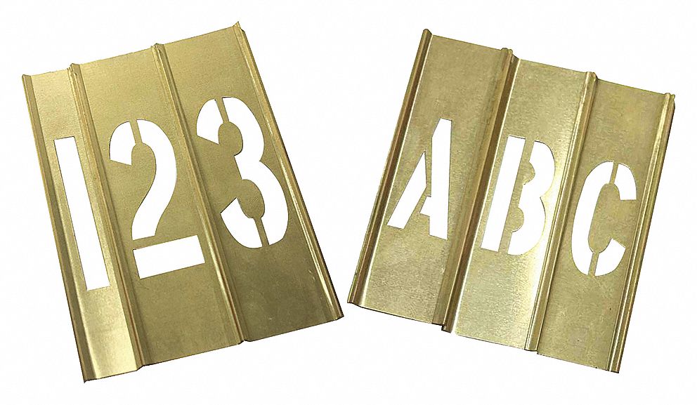 APPROVED VENDOR STENCIL KIT 46 PIECE 3 IN BRASS - Stencils and Stencil ...