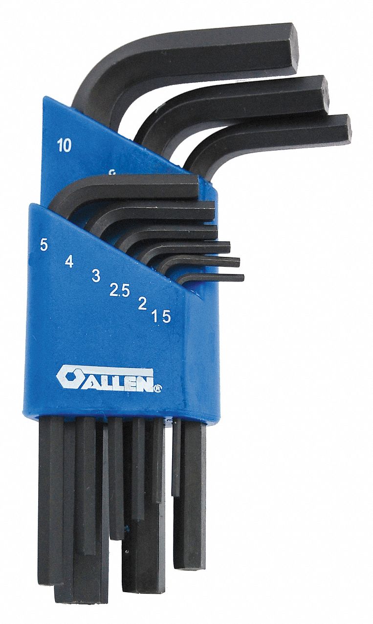 ALLEN Juego de Llaves Hexagonales Piezas: 9 Mango En L Métrica - 28L477 ...