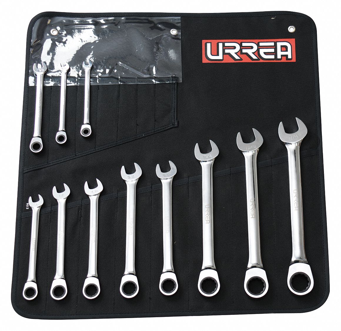 URREA Juego de Llaves Combinadas con Matraca 12 herramientas Acero Cromo Vanadio 5" - 11 5/8 ...