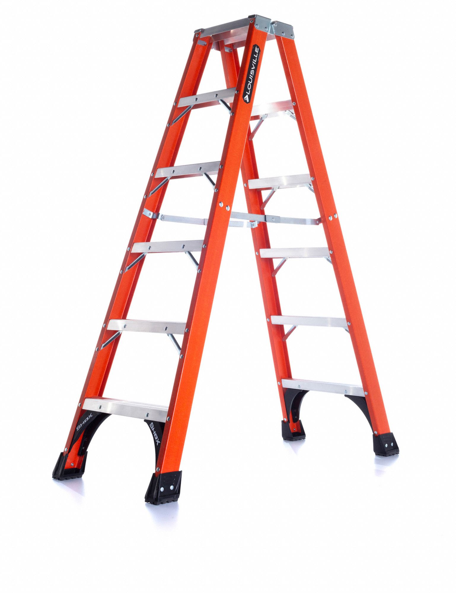 LOUISVILLE Escalera de Tijera Doble Fibra de Vidrio Capacidad de 375 lb ...