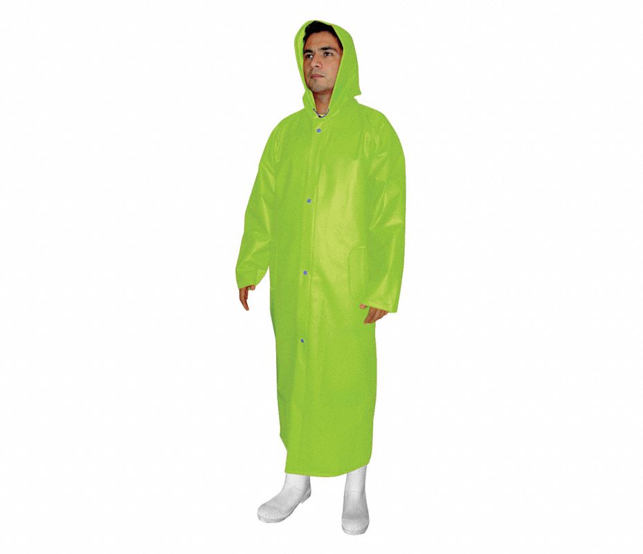 JYRSA Gabardina Impermeable para la Lluvia Alta Visibilidad Verde PVC ...