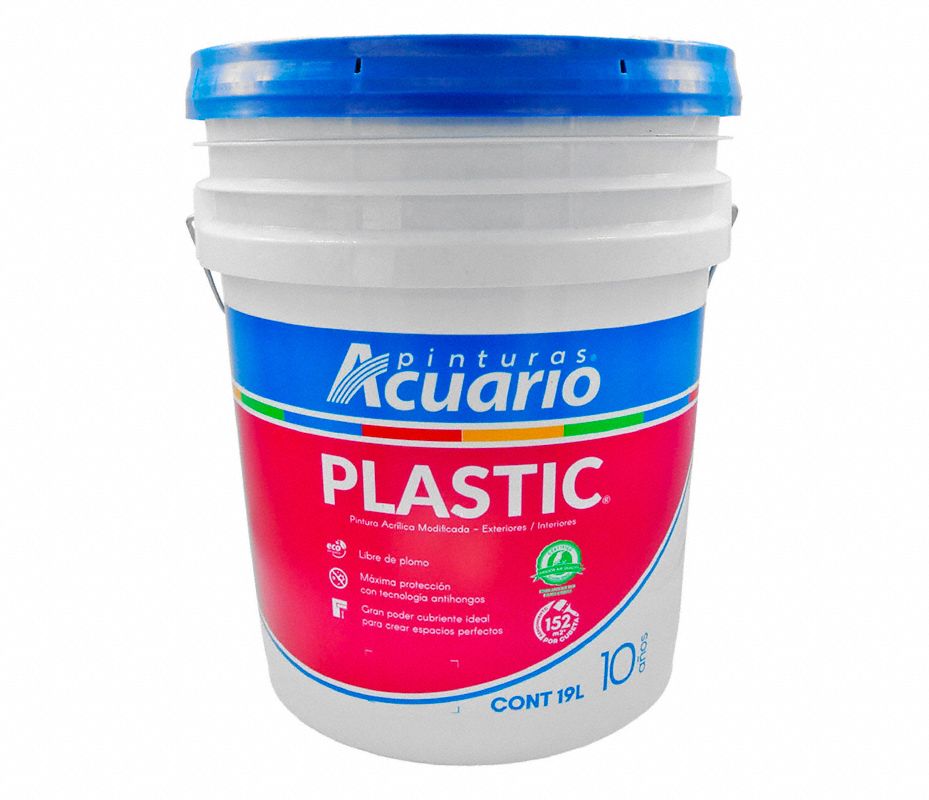 PINTURAS ACUARIO Pintura Vin. , Conver Plastic , Blanco , 19L - Bases ...