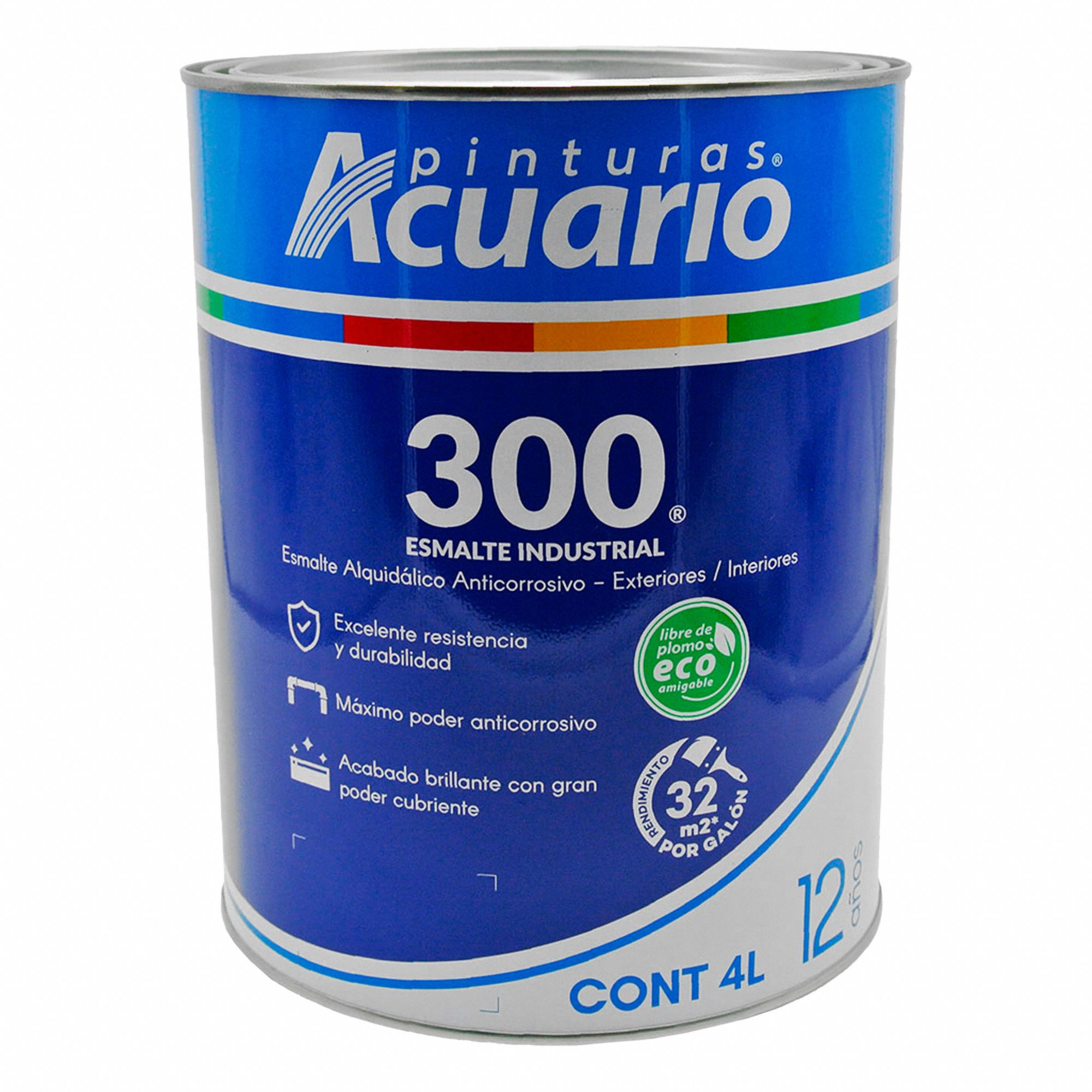 PINTURAS ACUARIO Esmaltel , 4L , Azul Intenso , Brillante - 28T102 ...
