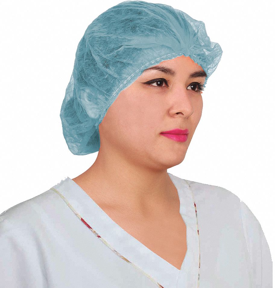 JYRSA Cofia Tela No Tejida de Polipropileno Azul 18" Paquete con 100 ...