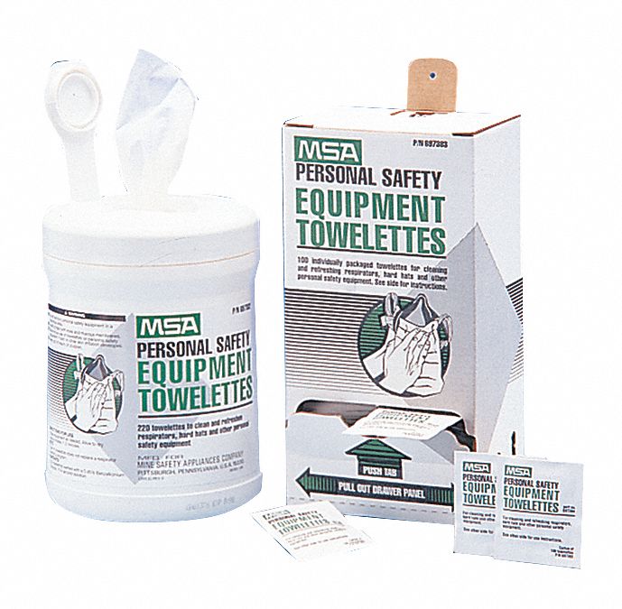 MSA Paños de Limpieza para Respirador,8"x5" - 28R610 | 697383 ...