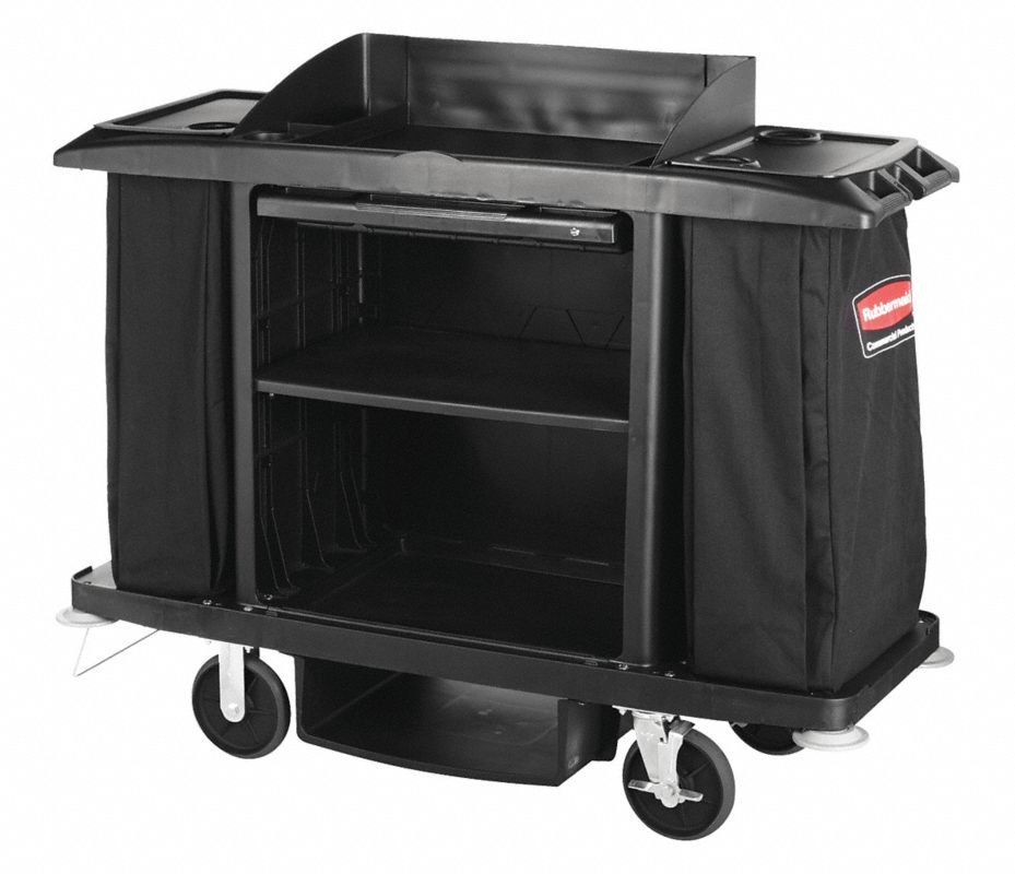 RUBBERMAID COMMERCIAL PRODUCTS Carrito de Limpieza Plástico Negro Bolsa ...
