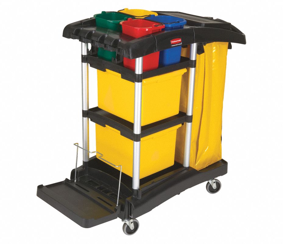 Rubbermaid Commercial Products Carrito De Limpieza Plástico Negro Bolsa