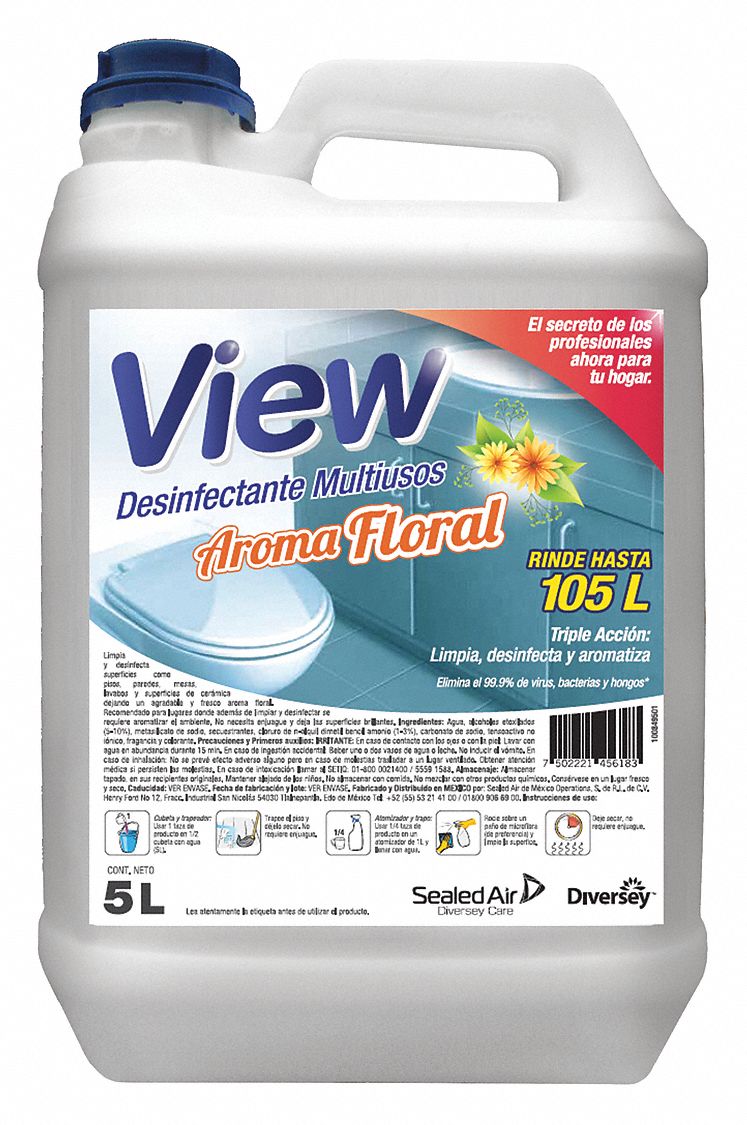 DIVERSEY Desinfectante marca DIVERSEY, Tamaño 5L, Floral - Limpiadores ...
