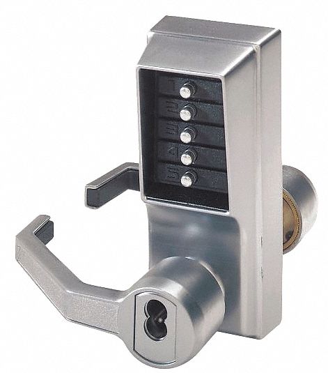 SIMPLEX, ADA Compliant, Chrome, Mechanical Push Button Lockset - 28XY37 ...