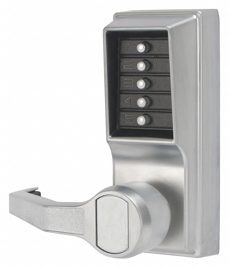 SIMPLEX, ADA Compliant, Chrome, Mechanical Push Button Lockset - 28XY39 ...