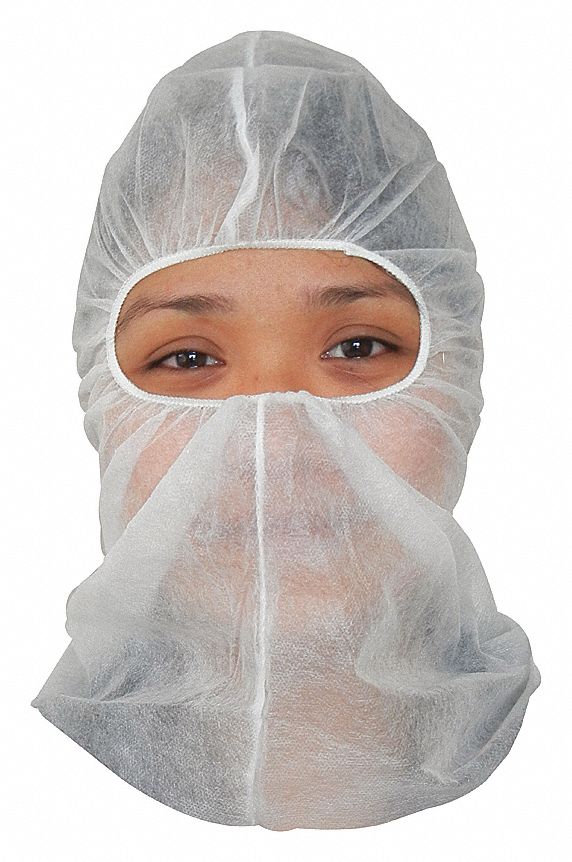 RONCO BALACLAVA, WHITE, ONE SIZE, 24 IN DIA, POLYPROPYLENE, PKG 25 ...